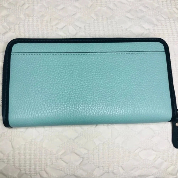 kate spade | Bags | Kate Spade New York Pebble Blue Zip Wallet Poolside ...